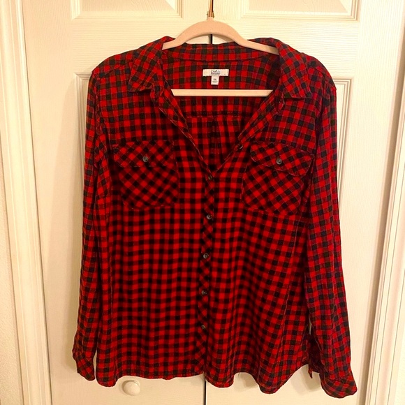 croft & barrow | Tops | Checkered Black And Red Button Down Shirt Xxl ...